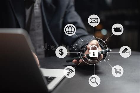 Cybersecurity And Privacy To Protect Data Lock Icon And Internet Network Security Technology