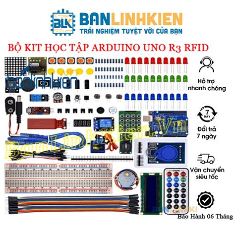 [bẢo HÀnh 6 ThÁng] Combo Bộ Kit Học Tập Arduino Uno R3 Rfid ChÍp CẮm Dùng Cho Các Dự án Sáng
