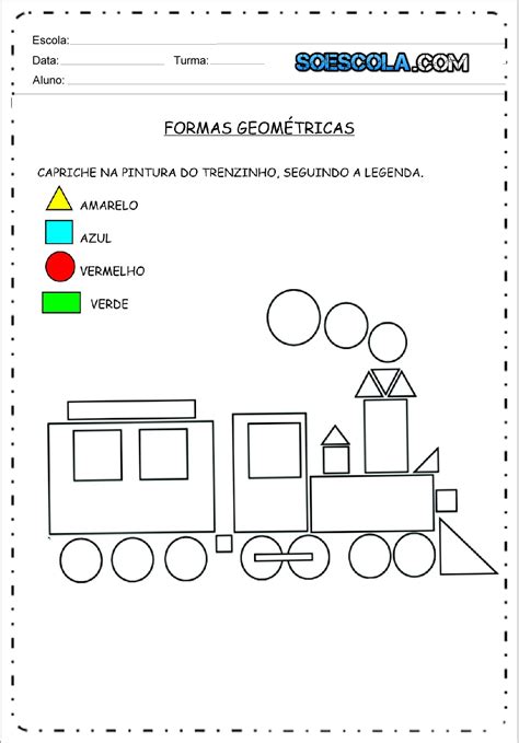 Atividades Com Formas Geométricas Para Imprimir SÓ Escola