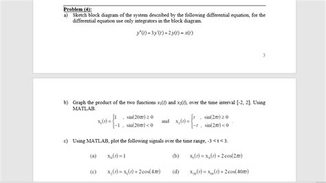 Solved Problem A Sketch Block Diagram Of The System Chegg