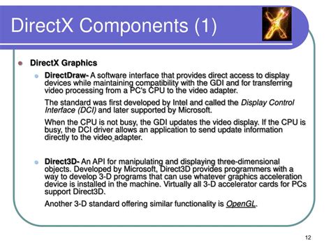 Ppt A Presentation On Directx® Powerpoint Presentation Free Download