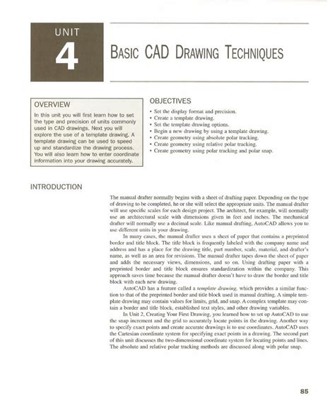 pdf basic cad drawing techniques · pdf file88 unit 4 basic cad