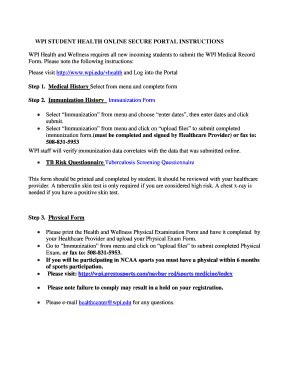 Wpi Health Portal Fill Online Printable Fillable Blank PdfFiller