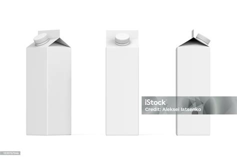 제품 패키징 3d 렌더링 음료 종이 상자 세트 모형 일러스트를 포장합니다 둥근 나사 캡이 있는 우유의 흰색 판지 패키지 우유팩에 대한 스톡 사진 및 기타 이미지 Istock