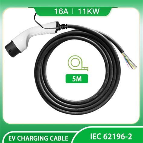 Wholesale Hengyi 3phase 16a Type 2 Open End Ev Charging Cable 5m Manufacturer And Supplier