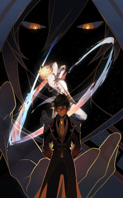 Zhongli Tartaglia And Zhongli Genshin Impact Drawn By Dol Lunos Os Danbooru