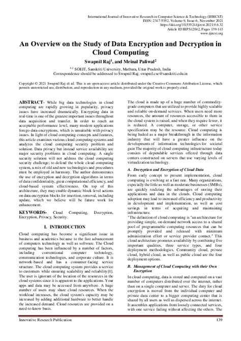 Pdf An Overview On The Study Of Data Encryption And Decryption In
