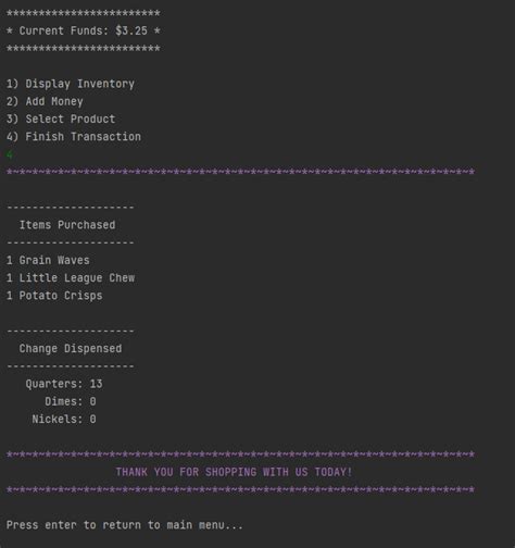 Github Kschuljakvendingmachine Java Console App