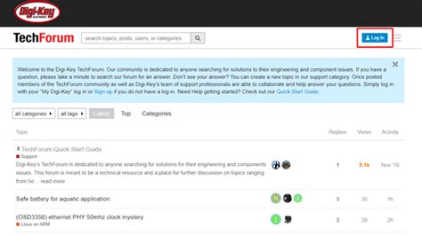 TechForum Quick Start Guide Support DigiKey TechForum An Electronic Component And