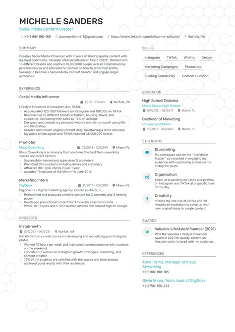 5 Social Media Influencer Resume Examples And Guide For 2023