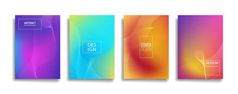 밝은 그라데이션 색상 추상적 인 라인 패턴 배경 커버 디자인 트렌디하고 선명한 선명한 색상의 현대적인 배경 디자인 파란색 보라색 빨간색 오렌지 녹색 플래카드 포스터 벡터