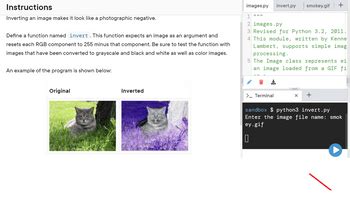 Answered Inverting An Image Makes It Look Like A Photographic Negative Define A Function Named