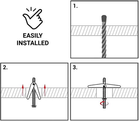 Pack Of 2 Pcs Wing Spring Toggle M6 Plasterboard Ceiling Spring Toggle Anchor Threaded Rods