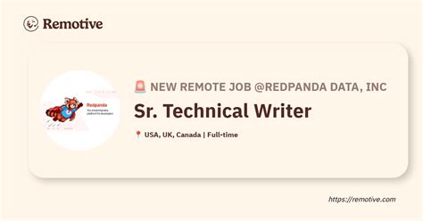 Hiring Sr Technical Writer Redpanda Data Inc