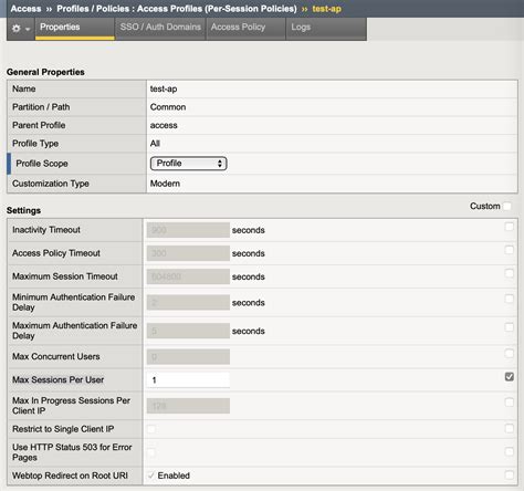 limiting user access session — access control using f5 apm 0 1