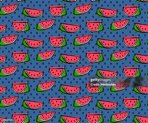 Watermelon Sketch Seamless Pattern High Res Vector Graphic Getty Images