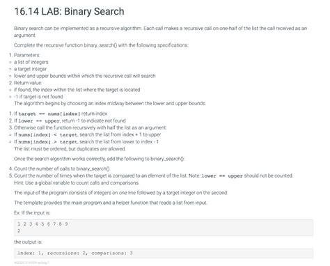 Solved Binary Search Can Be Implemented As A Recursive