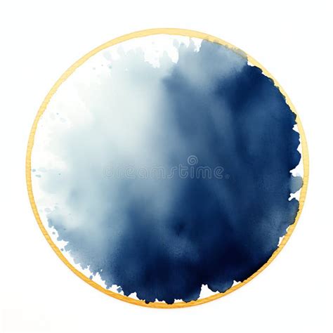 Navy And Gold Watercolor Circle Stock Illustration Illustration Of Color Gradient 319929342