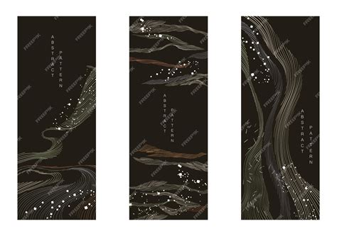 Premium Vector Japanese Background With Hand Drawn Line Wave Pattern