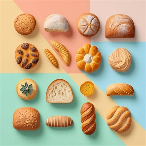 Premium Ai Image Different Varieties Of Bread Displayed On