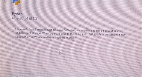 Python Question 4 Of 30 Ralses An Error StudyX