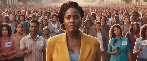 Premium Photo A Woman Leading A Campaign To Promote Womens Rights And