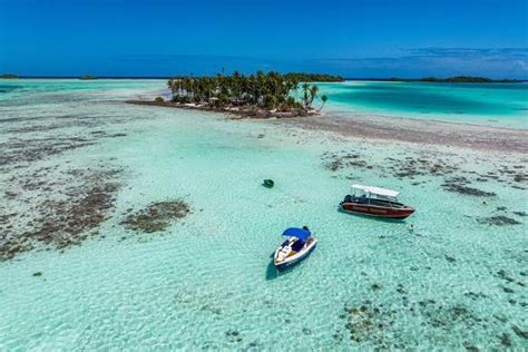 Aerial Of The Blue Lagoon Rangiroa Atoll Tuamotus French Polynesia