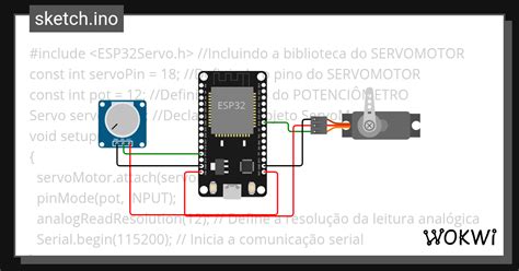 Servo Com Potenciômetro Wokwi Esp32 Stm32 Arduino Simulator