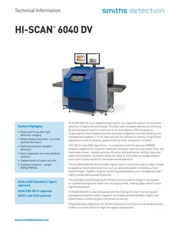 Smiths Detection 6040 Dv Dual View Energy X Ray Baggage Scanner At Best Price In New Delhi