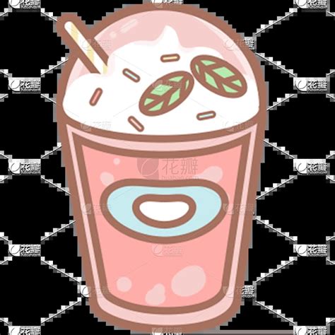 手绘插画奶茶素材 花瓣网