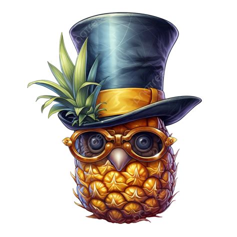 Señor Piña De Dibujos Animados El Elegante Deleite Del Mundo De Las