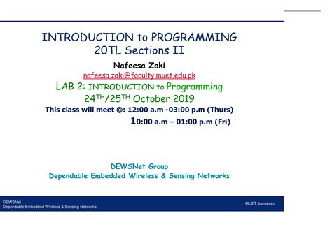 Class Notes Introduction To Programming Introduction To Programming