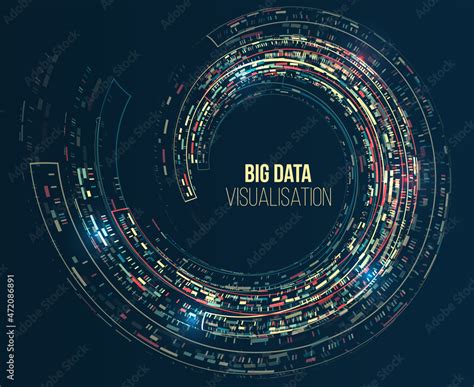 data stream in the form of an array of circles and binary code vector database background big
