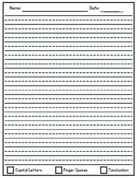 Writing Paper With Handwriting Lines And Picture Box By Hannah Kalla