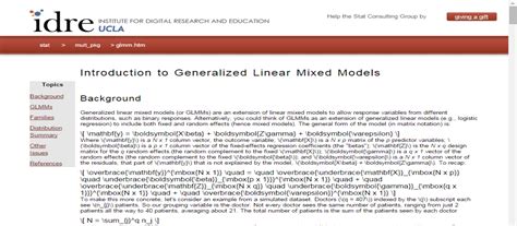 Generalized Linear Mixed Model