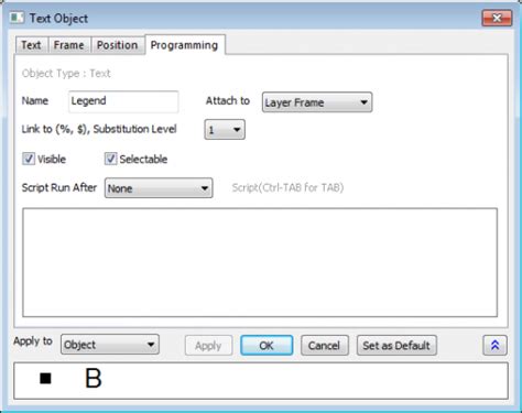 Help Online Origin Help The Object Properties Programming Tab