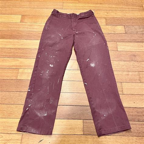 Vintage Vintage Burgundy Paint Splatter Dickies Pants Grailed