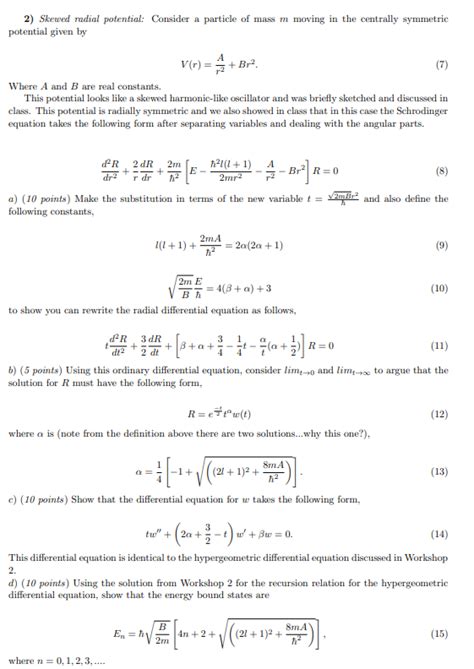 Solved B C And D Required The Hypergeometric Equation
