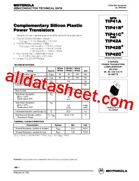 TIP42C Datasheet PDF ON Semiconductor