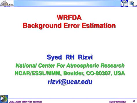 Ppt Wrfda Background Error Estimation Powerpoint Presentation Free Download Id3308702