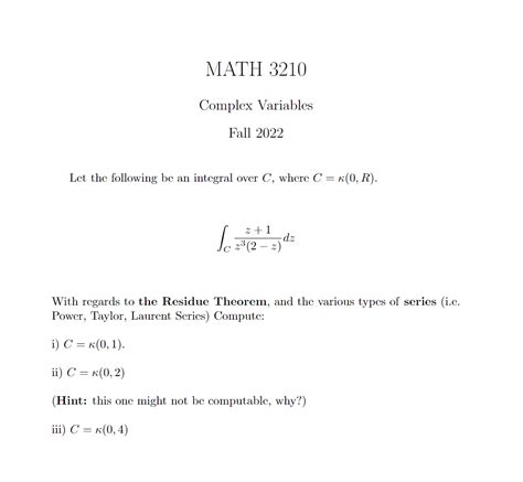Solved [complex Variables] Please Write Legibly And