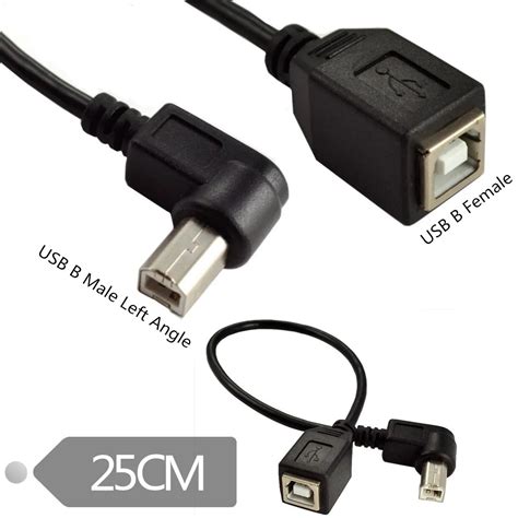 Left Bend 90 Elbow USB B Extension Cable USB Print Port Extension Cable Print Extension Cord