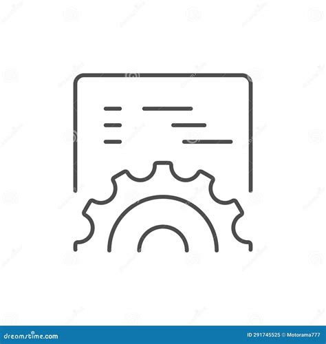 Code Setting Line Outline Icon Stock Vector Illustration Of Process Construct