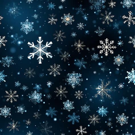 Premium Photo Blue Snowflake Background Seamless Pattern