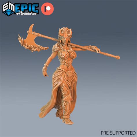 3d Printable Efreeti Female And Male Set Fire Elemental Djinn Inferno Genie Efreet Girl