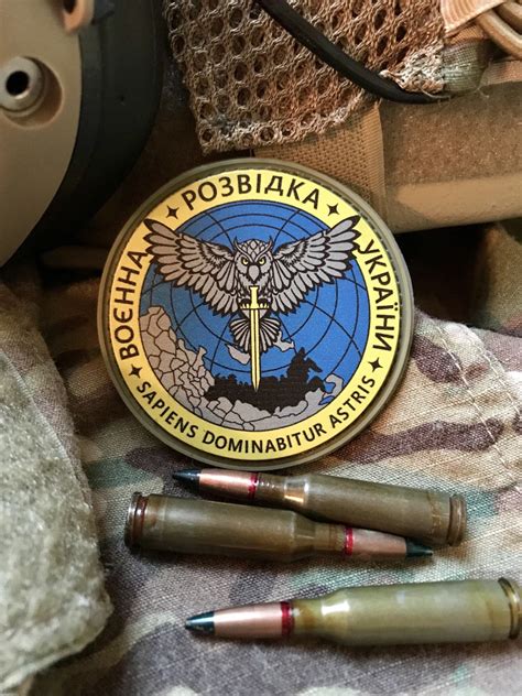 ПВХ шеврон “Воєнна розвідка” колір – Біла Сова