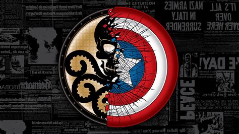 배경 화면 2560x1440 픽셀 캡틴 아메리카 겨울 병사 깨진 히드라 만화 신문 방패 어벤저 스 인쇄술 제 2 차 세계 대전 2560x1440