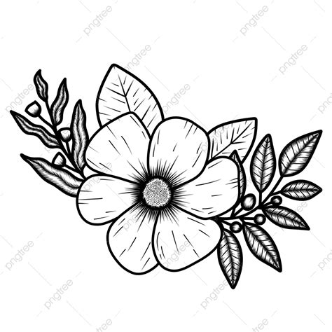 꽃 라인 아트 꽃 무늬 라인 아트 낙서 Png 일러스트 및 Psd 이미지 무료 다운로드 Pngtree