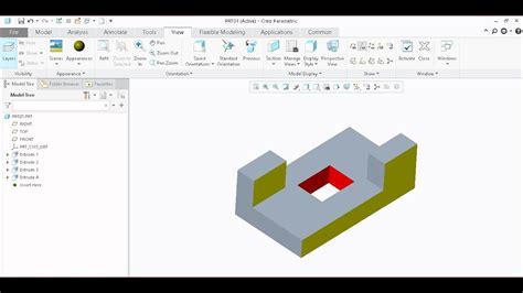 Creo Parametric Part Modeling Add And Remove Material Feature In Creo Youtube