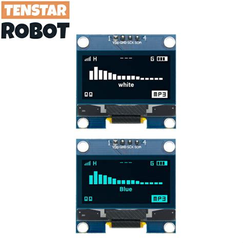 【楽天市場】arduino、ホワイト、ブルーカラードライブチップ用のoledディスプレイモジュール、液晶、led、iic、i2c通信